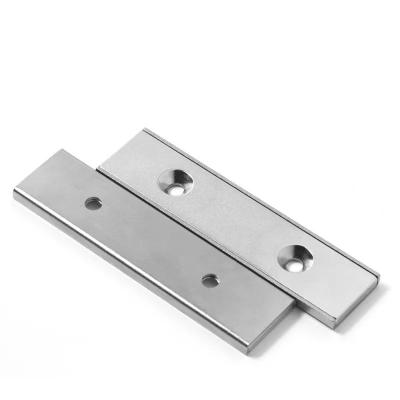 China Industrial Grade N52 Square NdFeb Pot Magnet with Countersunk Hole and Nickel Coating for sale
