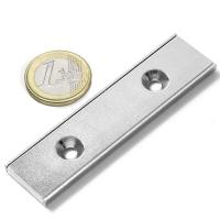 China Industrial Grade N52 Square NdFeb Pot Magnet with Countersunk Hole and Nickel Coating for sale
