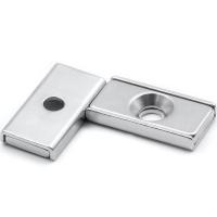 China NdFeb Block Magnet Steel Channel POT with 1 Countersunk Hole For Industry Processing for sale