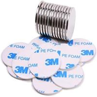 China Permanent NdFeB Material Super Strong Round Disc N52 Neodymium Magnet with 3M Adhesive for sale