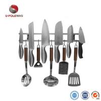 China 18 Inch Square Tubes Stainless Steel Magnetic Knife Strip with 6 Hooks for Kitchen Utensil Holder Tool Organizer for sale
