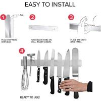 China Stainless Steel Wall Magnetic Knife Holder for Home Kitchen 8''-24 inch Knife Set for sale