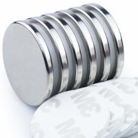 China NiCuNi Coated Custom NdFeB Magnet N35 N42 N48 N52 Neodymium Disc Magnets with 3M Adhesive for sale
