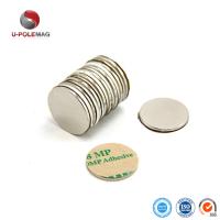 China NiCuNi Coated Custom NdFeB Magnet N35 N42 N48 N52 Neodymium Disc Magnets with 3M Adhesive for sale