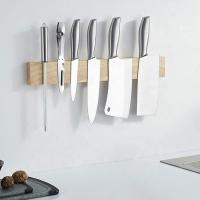 China Eco-friendly 16 inch Magnetic Knife Strip Rubber Wood Kitchen Magnet Holder for Wall for sale