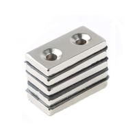 China Industrial Magnet N35 Countersunk Hole 5mm Block Strong Rare Earth Neodymium Magnets for sale