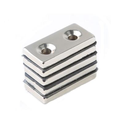 China Industrial Magnet N35 Countersunk Hole 5mm Block Strong Rare Earth Neodymium Magnets for sale