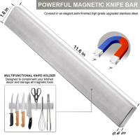 China 12 Inch Magnetic Knife Strip Logo Silk Printing or Laser Metal Magnetic Wall Knife Holder for sale