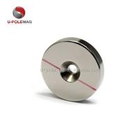 China 60°C Maximum Working Temperature N52 Neodymium Disc Magnet with M10 Countersunk Hole for sale