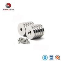 China 60°C Maximum Working Temperature N52 Neodymium Disc Magnet with M10 Countersunk Hole for sale