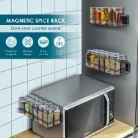 China Detachable Functional Design Super Strong 2-Layer Magnetic Spice Rack for Fridge for sale