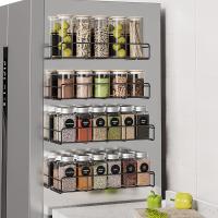 China Super Space-Saving Magnetic Spice Rack for Refrigerator Strong Magnet Metal Material for sale