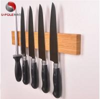 China Bamboo Wood Kitchen Knife Magnetic Holder Strong Powerful Knife Rack Storage Display Organizer for sale