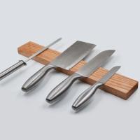 China Oak Wood Magnetic Knife Holder Wall Mount Space-Saving Kitchen Accessory 680-995g for sale