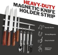 China Modern Kitchenroom Block Tube Stainless Steel Magnetic Knife Holder with Hanger Hook for sale