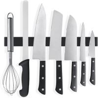 China 16 Inch Matte Black Silicone Knife Strip With Magnetic Pull Force Magnetic Knife Holder for sale