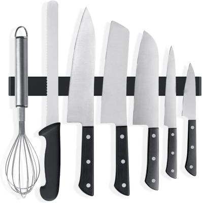 China 16 Inch Matte Black Silicone Knife Strip With Magnetic Pull Force Magnetic Knife Holder for sale