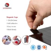 China 0.1mm Adhesive Thickness Isotropic Flexible Rubber Magnetic Squares with Adhesive for sale