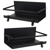 China Magnetic Fridge Organizer With Black Seasoning Racks And Free Hooks for sale