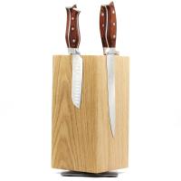 China Wood Ferrite Magnet 360 Rotatable Knife Block Holder Rack with Magnetic Stands-Walnut for sale