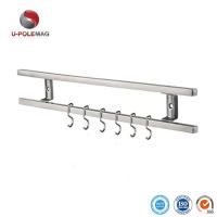 China 304 Stainless Steel Magnetic Knife Bar Rack with 6 Hooks and Ferrite Magnet Type 10 Inch for sale