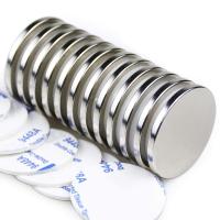 China Round Disc Magnet Made with Permanent NiCuNi Coating on 3M Self Adhesive Magnetic Sheet for sale