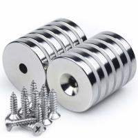 China Golden Customized Neodymium Magnet with Countersunk Hole and Axial Magnetism Direction for sale