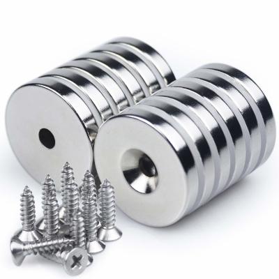 China Golden Customized Neodymium Magnet with Countersunk Hole and Axial Magnetism Direction for sale