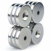China Golden Customized Neodymium Magnet with Countersunk Hole and Axial Magnetism Direction for sale