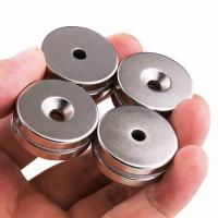 China Golden Customized Neodymium Magnet with Countersunk Hole and Axial Magnetism Direction for sale