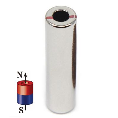 China Cutting Service Customized Permanent Axially Diametrically Magnetized N52 Neodymium Magnet Hollow Cylinder for sale