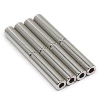 China Cutting Service Customized Permanent Axially Diametrically Magnetized N52 Neodymium Magnet Hollow Cylinder for sale