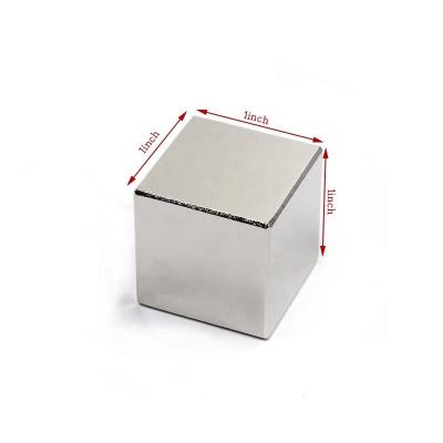 China 1'' Industrial Permanent Nickel Strong Neodymium N52 Block Magnet with Tolerance ±0.1mm for sale
