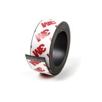 China Customized Flexible Rubber Magnetic Strip with 3M Adhesive L1MxW20xT1mm Tolerance ±1% for sale
