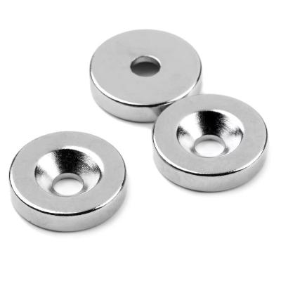 China Industrial N52 Neodymium Rare Earth Countersink Hole Magnets with Nickel Coating for sale