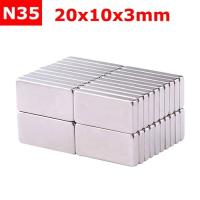 China Rectangular Thin Magnet 20x10x3mm 3.3kg Force for Max Working Temperature 80 Centigrade for sale