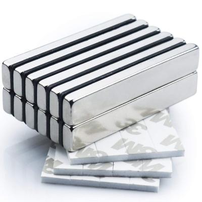 China Cutting Service High Strength N52 NdFeB Magnet Block Neodymium Magnet with 3M Adhesive for sale
