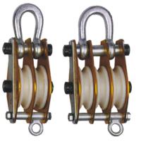 China Galvanized Aluminum Alloy Double Pulley Block 5.7mm - 15.5mm 80T for sale