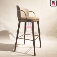 China Sendy Leather Commercial Restaurant Bar Stool Stainless Steel Footrest Armrest for sale