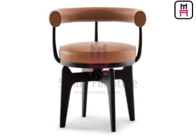 China 4 Legs Hollowed Back Leather Upholstered Dining Chair for sale