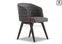China Grey Fabric Upholstered Dining Chair With Armrests For Restaurant Use for sale