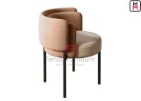 China Double Layer Back Upholstered Arm metal Chair For Coffee Shop for sale