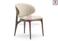 China Shell Shape Upholstered Leather Chair With Ash Wood Structure for sale