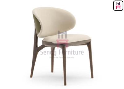 China Shell Shape Upholstered Leather Chair With Ash Wood Structure for sale