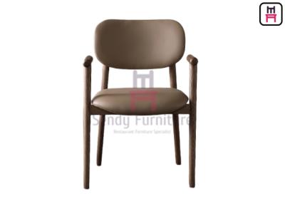 China Leather Padded Ash Wood Dining Chair For Restaurant Use for sale