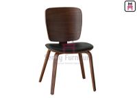 China Walnut Plywood Armless Dining Chair With Padded Seater For Restuarant Use for sale