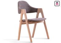 China Classical Strong Solid Wood Restaurant Chairs With Leather Fabric Seats for sale