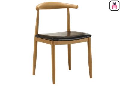 China Cafe Wood Grain Metal Kitchen Chairs With Cushions / Armless W47 * D45 * H78 Cm for sale