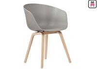 China Recycled Plastic Restaurant Chairs With Armrest Modern PP Wood Frame Egg Office Chair for sale