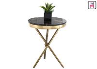 China Crossed Triangle Base Coffee Table Round Modern , High End Coffee Tables Living Room for sale